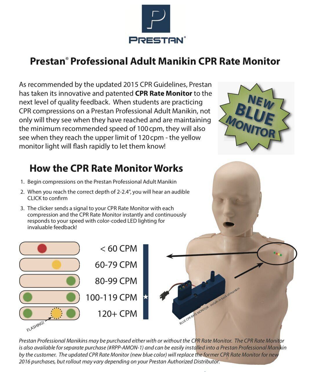 Prestan Manikin Dark Skin Tone with CPR Monitor - Adult | Live Action ...