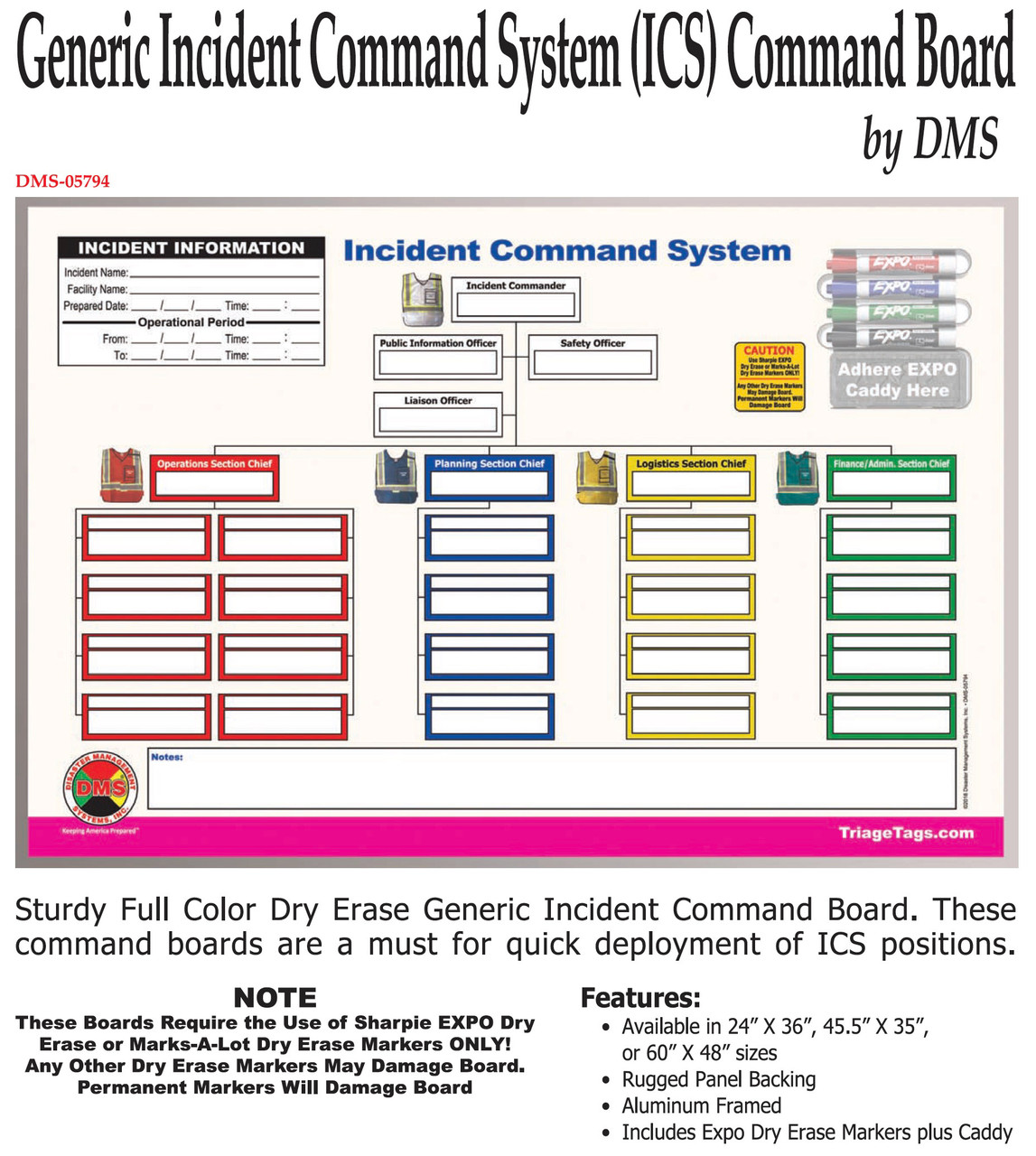 ICS Dry Erase Command Boards | Live Action Safety