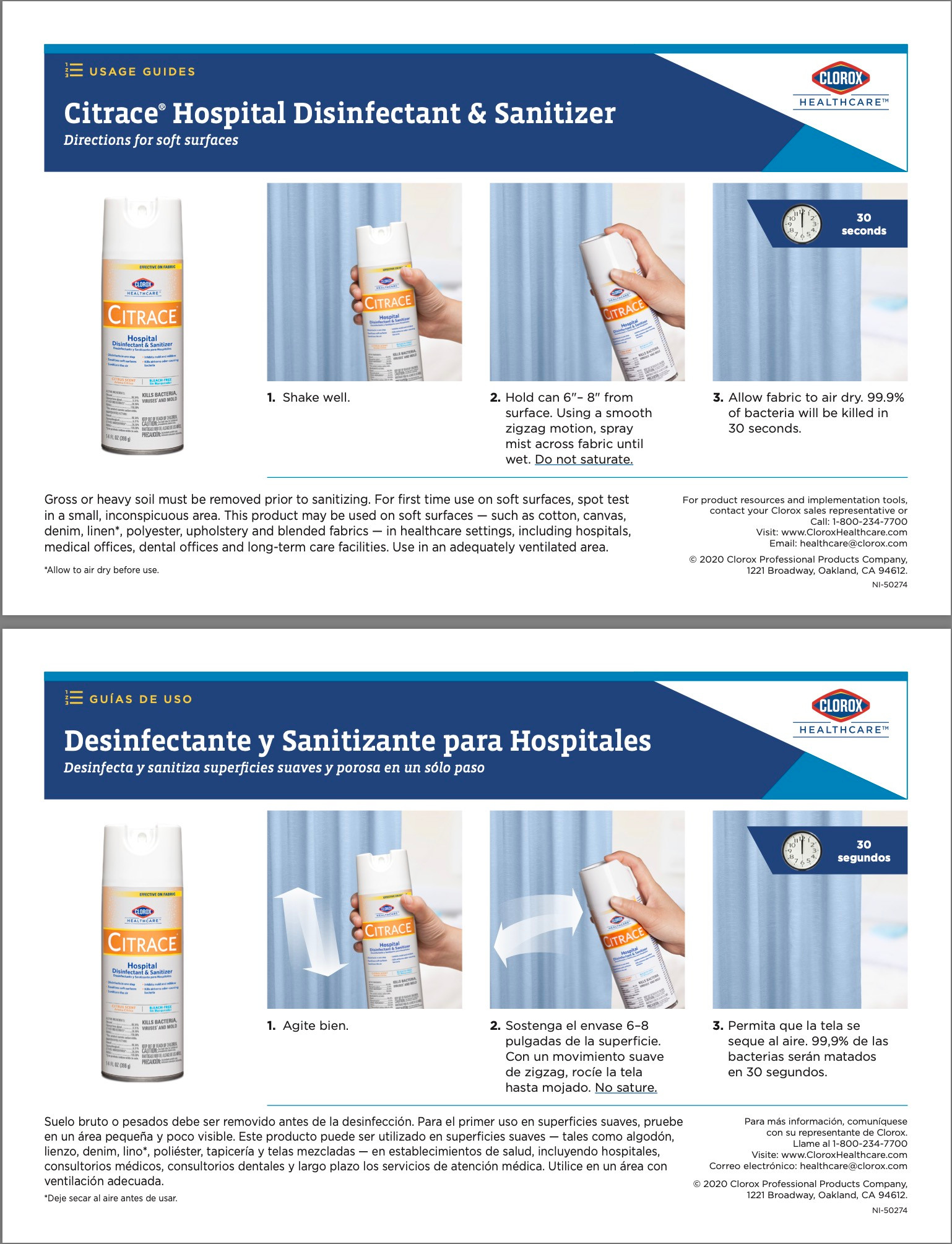 Clorox Healthcare Citrace Hospital Disinfectant and Sanitizer | Live ...
