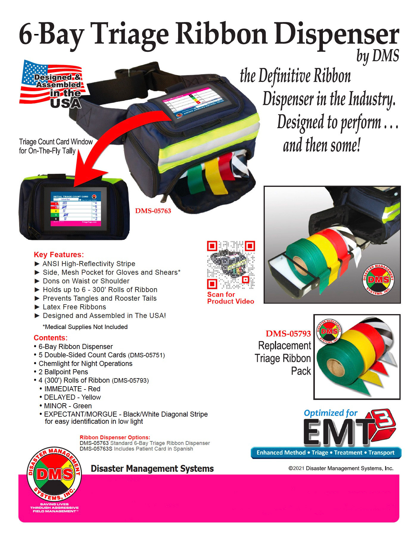 6-Bay Triage Ribbon Dispenser | Live Action Safety