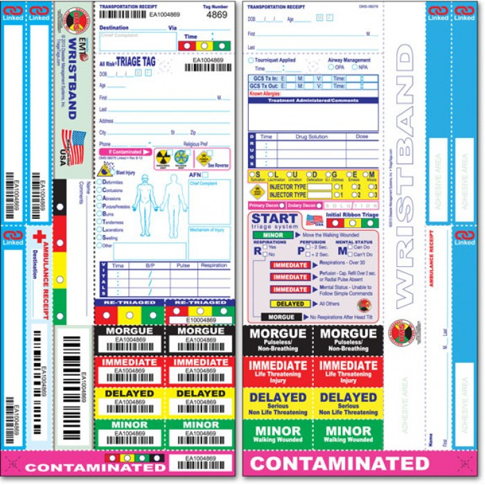 All Risk SALT Triage Training Tag - 50 Pack | Live Action Safety