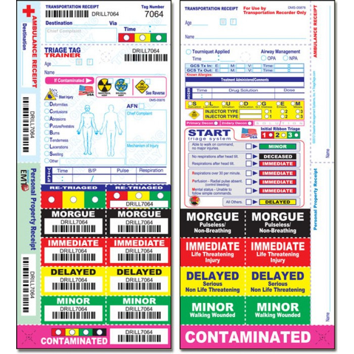 Economy Triage Tags - 50 Pack | Live Action Safety