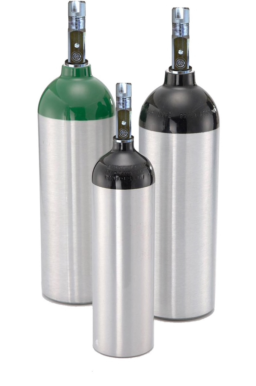 Aluminum Oxygen Cylinder Size E (M-24) - With Z Valve | LiveActionSafety
