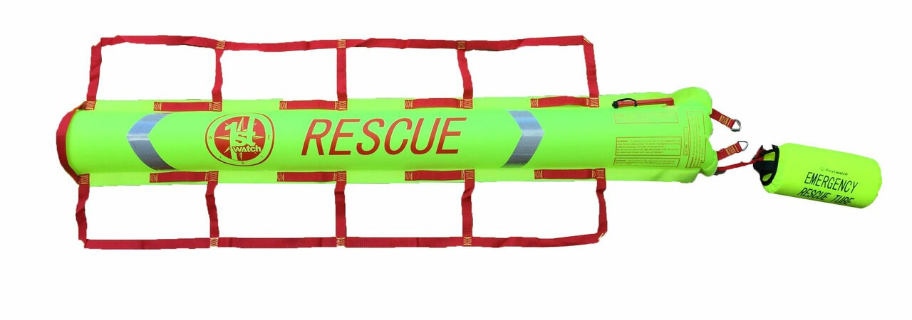 RBA-200 Throw Device & Inflatable Water Rescue Tube w/ 100ft Rope ...