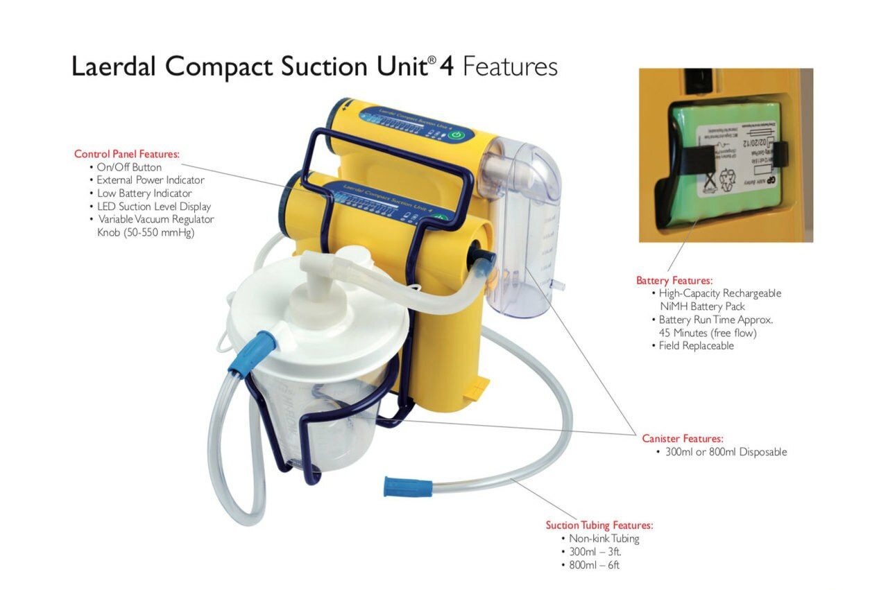 Laerdal Compact Suction Unit 4 (LCSU 4) - 800ml | Live Action Safety