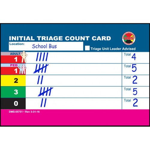 EMT3® START Initial Triage Patient Count Card - Refill Pack | Live ...