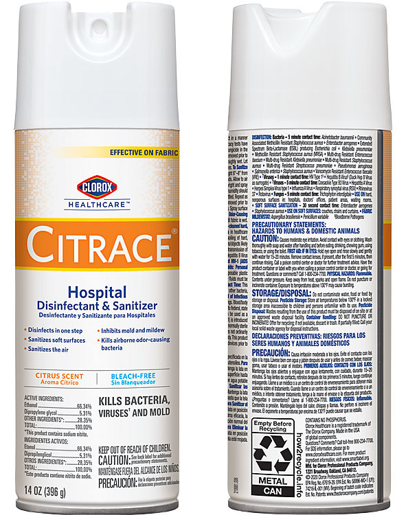 Clorox Healthcare Citrace Hospital Disinfectant and Sanitizer | Live ...