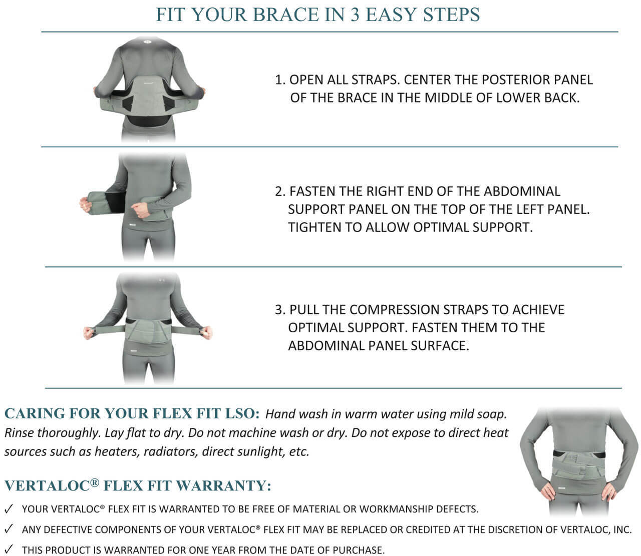 VertaLoc Flex Fit Lower Back Brace | Live Action Safety