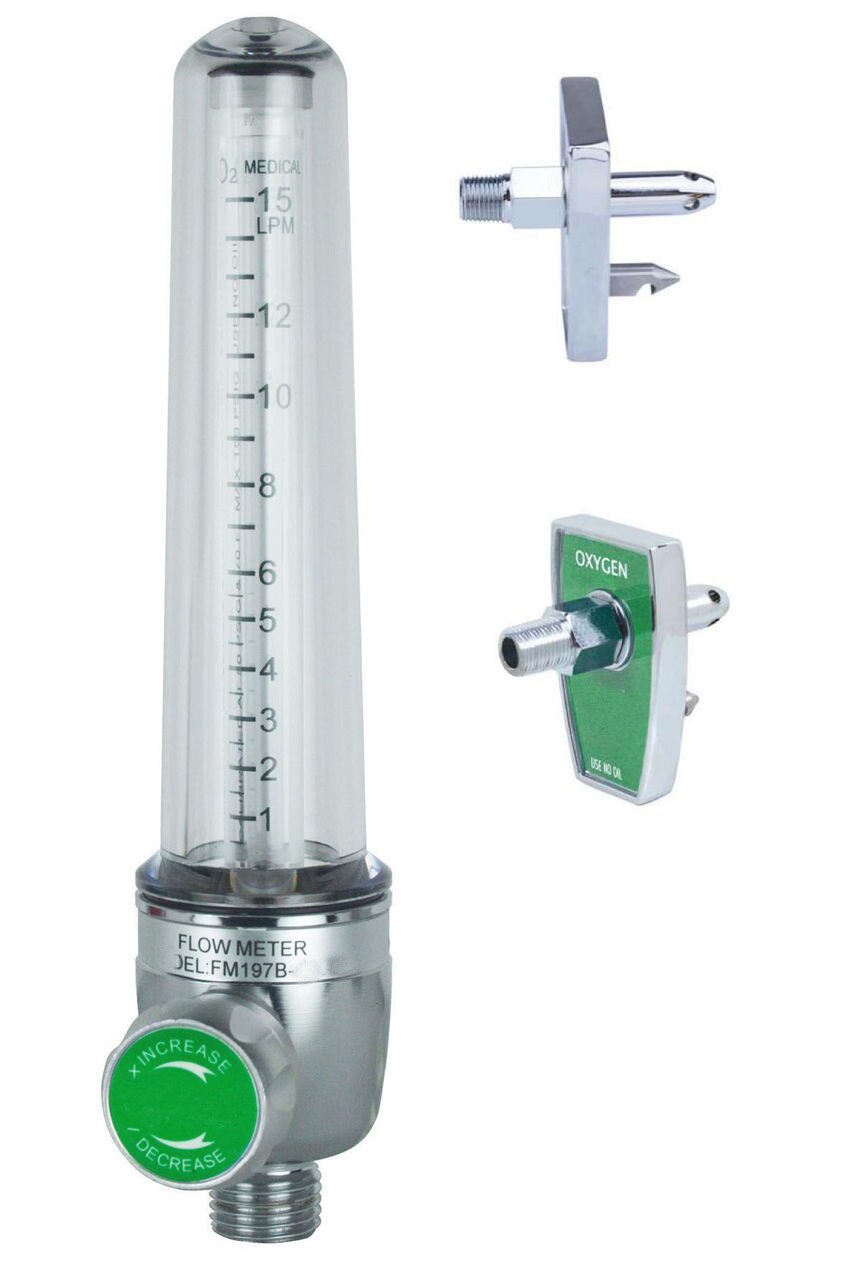 Brass Oxygen Flowmeter - 0-15 LPM (Chemetron) | Live Action Safety
