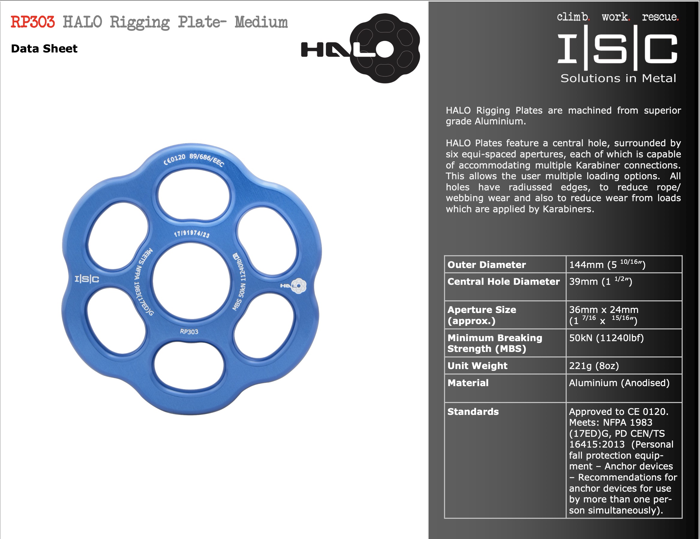 ISC Medium HALO Rigging Ring | Live Action Safety