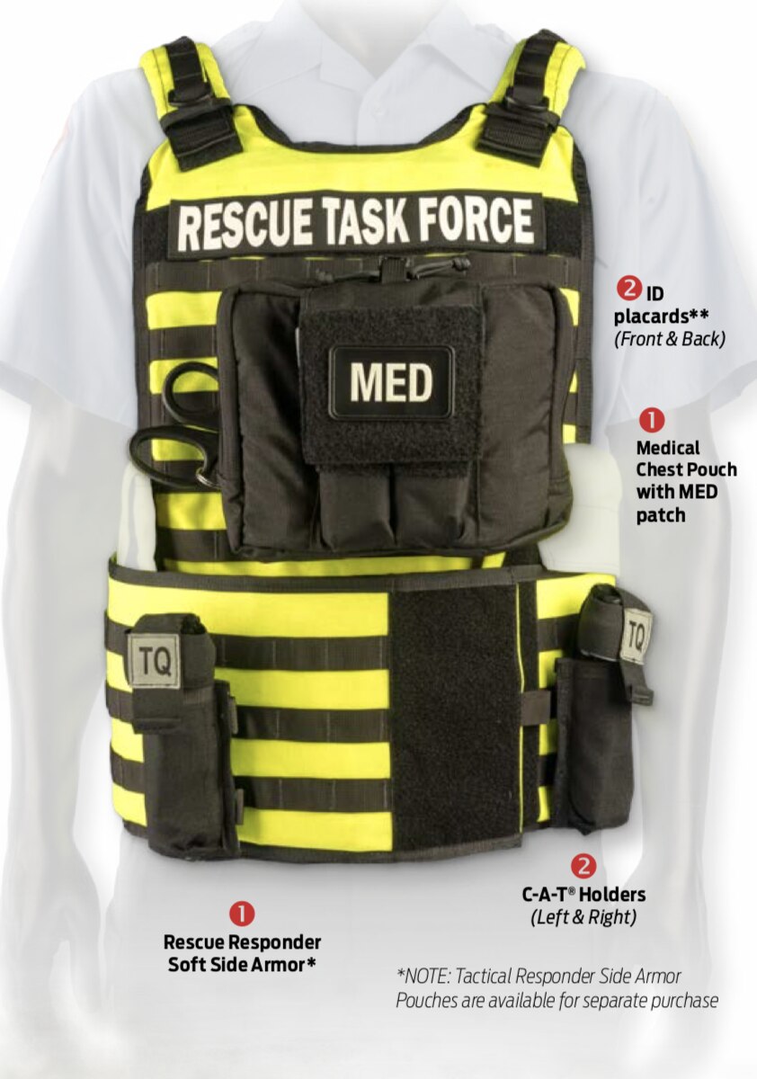 NAR Rescue Task Force Vest With IFAK Kit & Side Armor | Live Action Safety