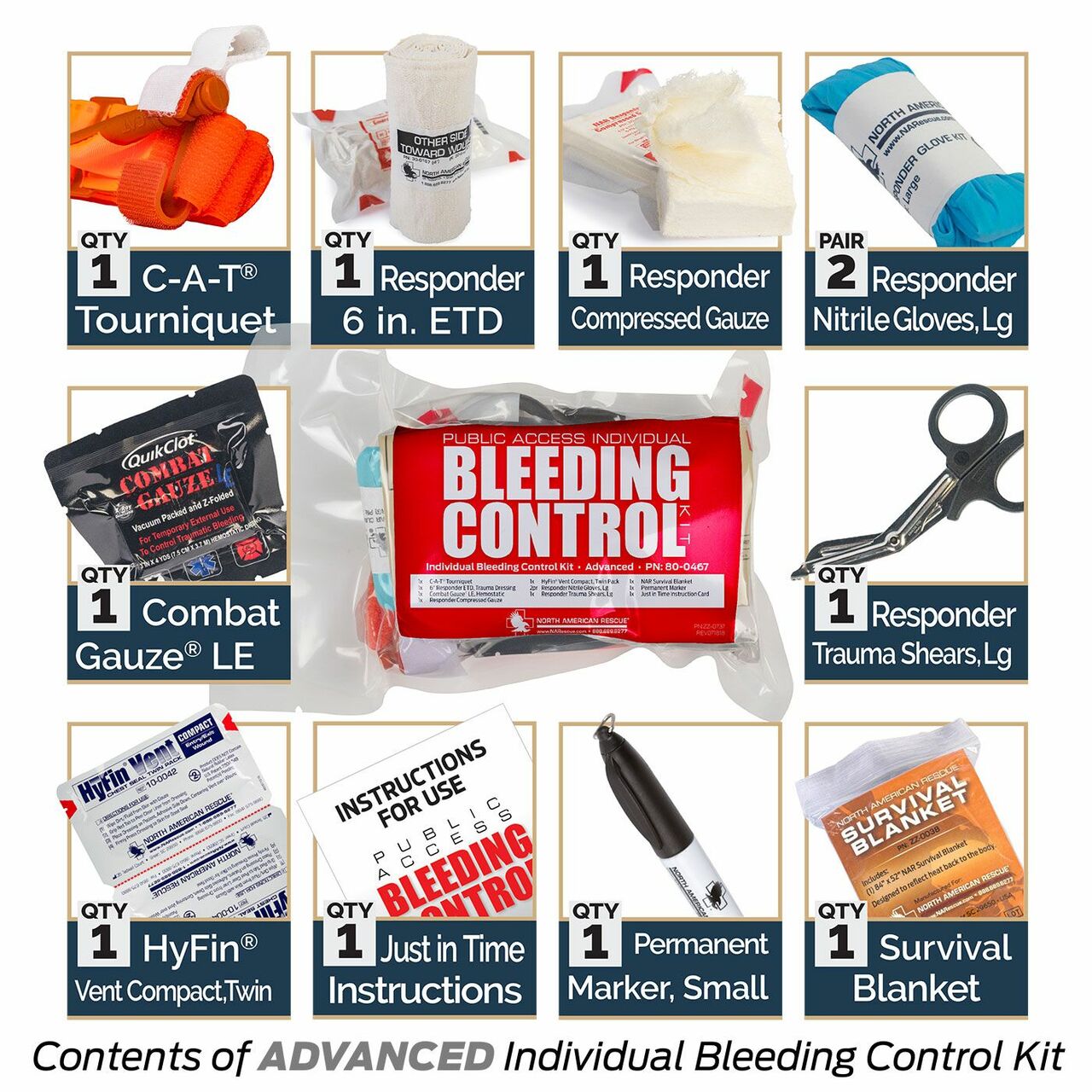 Public Access Bleeding Control 8-Pack - Vacuum Sealed - Advanced | Live ...
