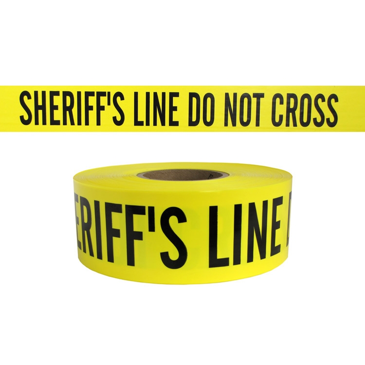 Barricade Tape - "Sheriff Line Do Not Cross" - Yellow - 2 mil | Live ...