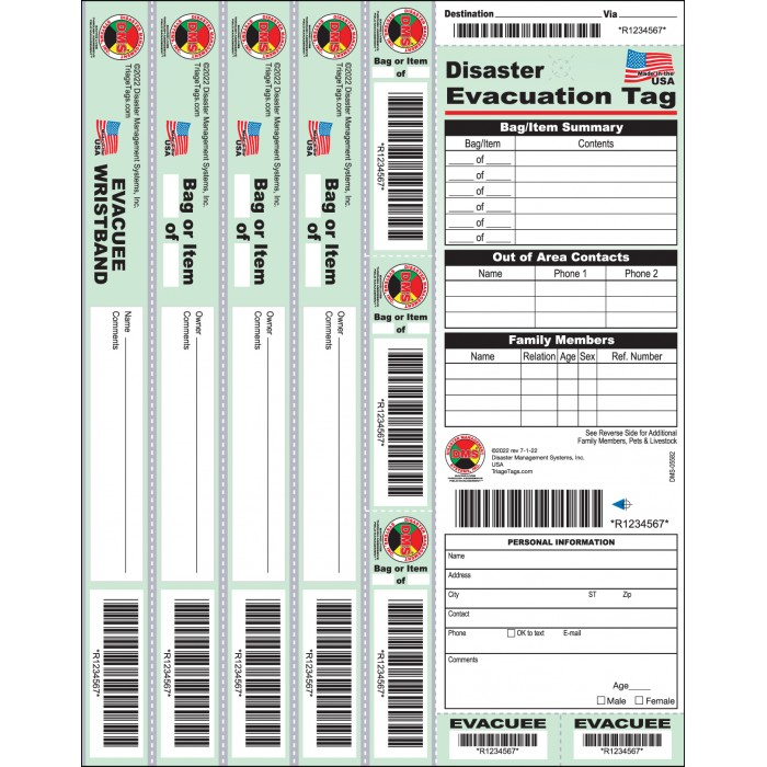 Disaster Evacuation Tag - 20 Pack | Live Action Safety