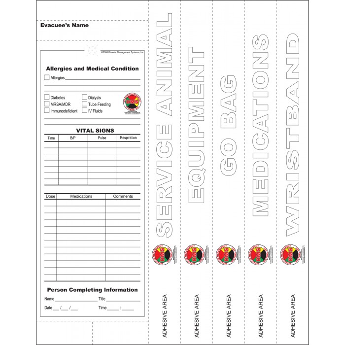 Special Needs Evacuation Tag - 20 Pack | Live Action Safety