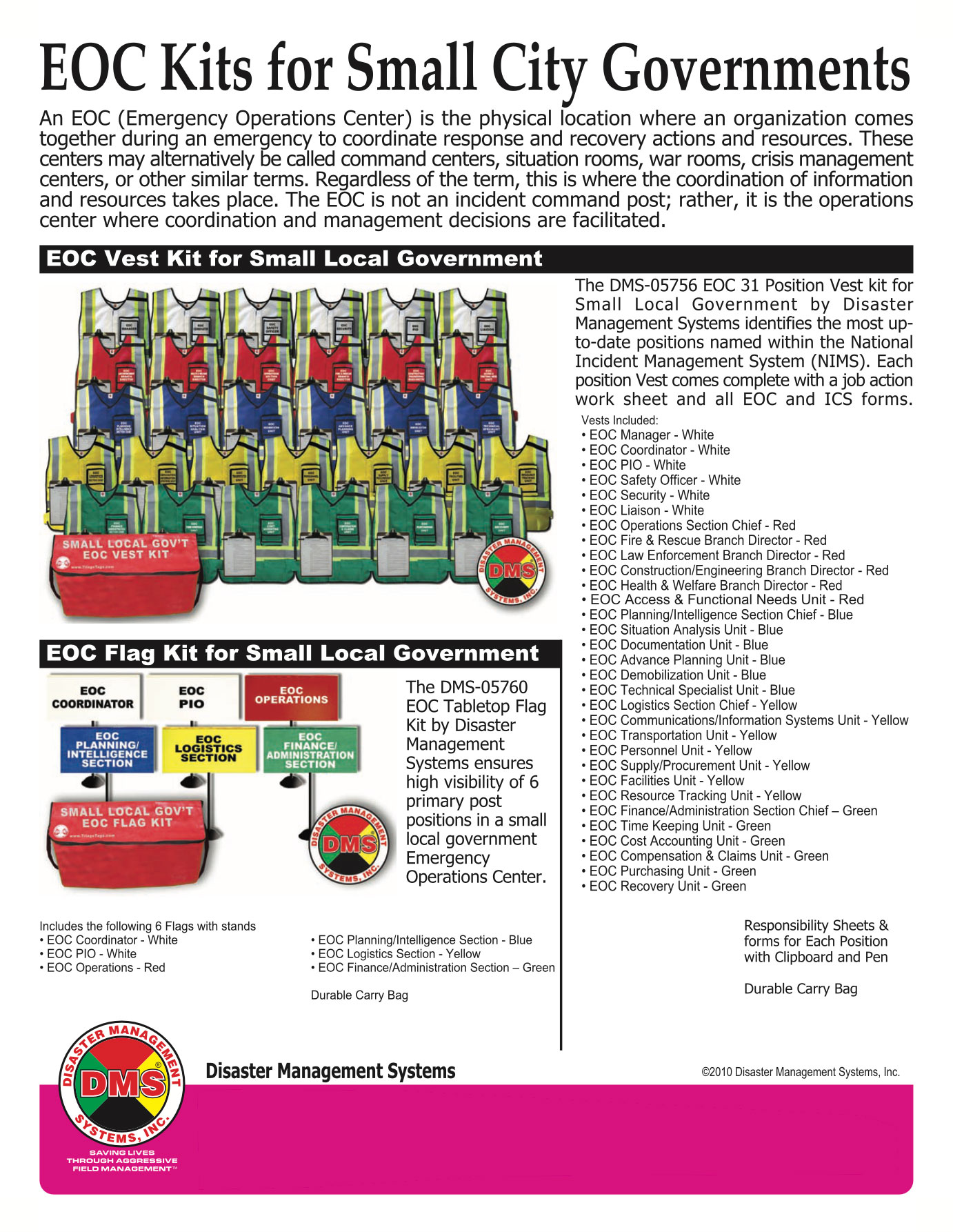 EOC Tabletop Flag Kit For Small Local Government - 6 Flags | Live ...
