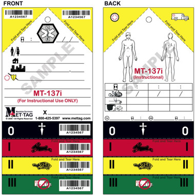 Instructional Training Triage Tags - 50 Pack | Live Action Safety