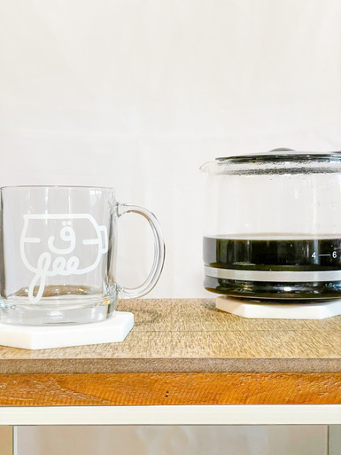 Kaf-fee Glass Mug