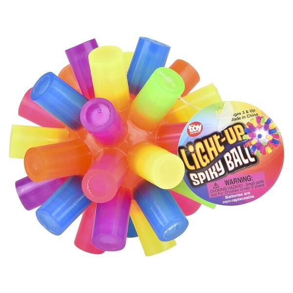 Light-Up Rainbow Spiky Ball 3" | WRB Sales Wholesale Canada
