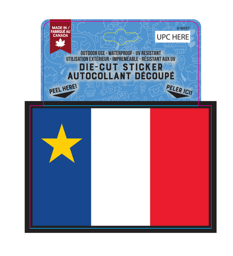 Acadian Flag Die Cut Sticker | WRB Sales Wholesale Canada