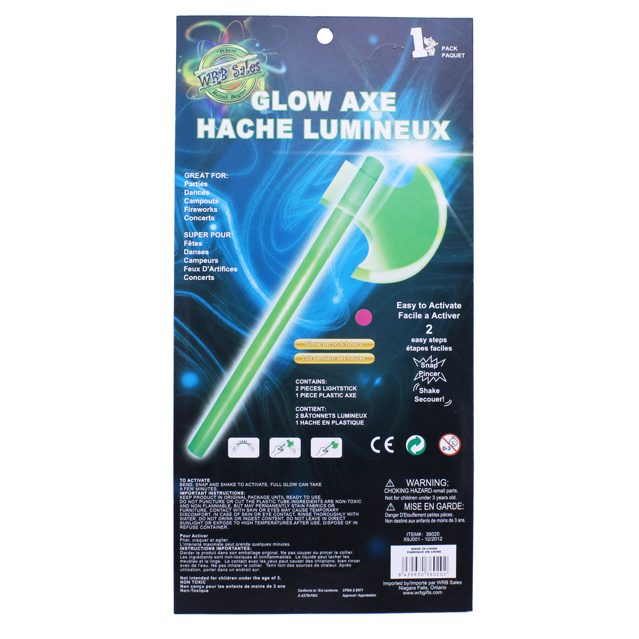 Glow Axe | WRB Sales Wholesale Canada
