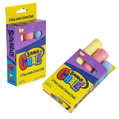 3pc Jumbo Sidewalk Chalk 4" | WRB Sales Wholesale Canada