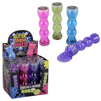6.25" Spiral Bottle Glitter Putty | WRB Sales Wholesale Canada