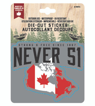 Never 51 Die Cut Sticker | WRB Sales Wholesale Canada