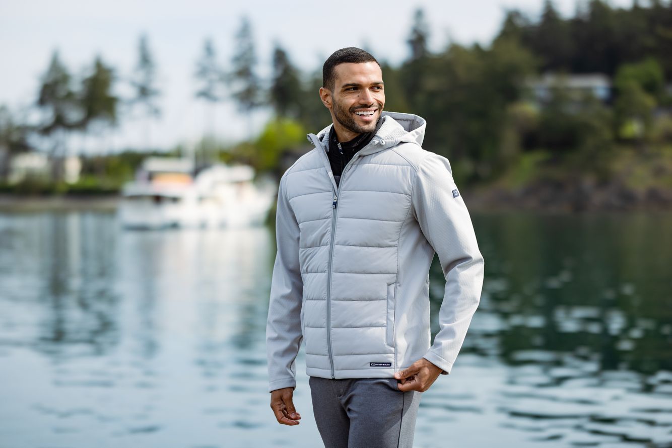 Cutter & Buck Evoke Hybrid Eco Softshell Full Zip Mens Hooded Jacket