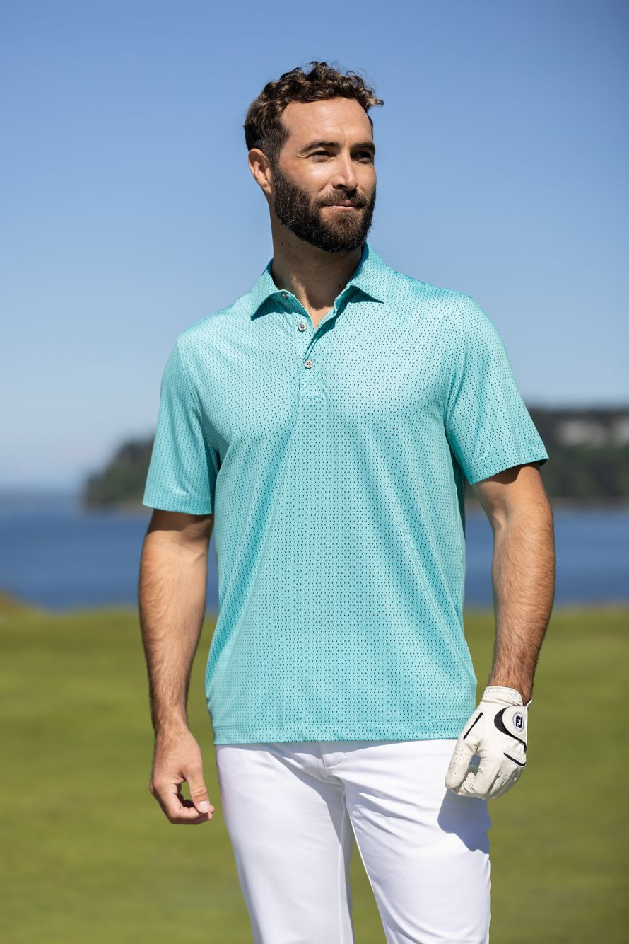 Cutter & Buck Pike Eco Shadow Check Print Recycled Mens Polo