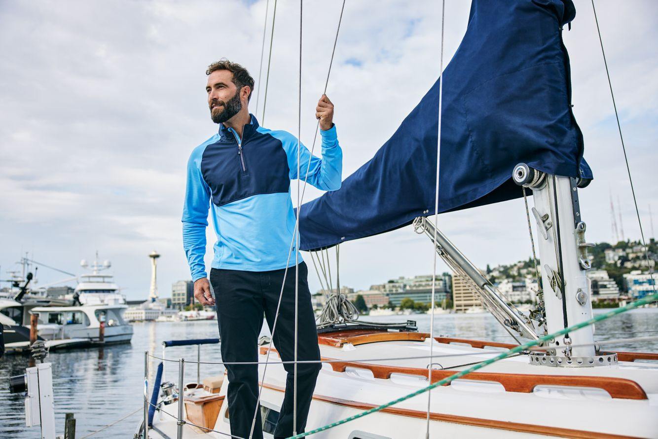 Cutter & Buck Adapt Eco Knit Hybrid Recycled Mens Quarter Zip
