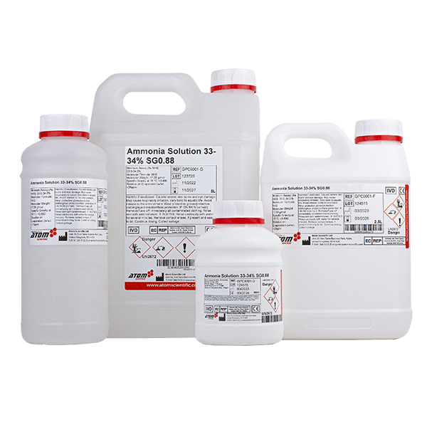 Ammonia Solution 33-34% SG0.88 1ltr - Trafalgar Scientific