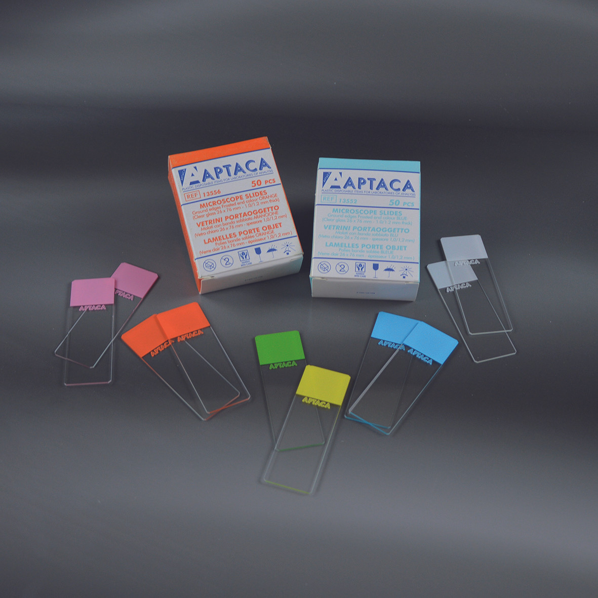 Microscope coloured slides Blue frosted end 26x76mm Pk 2500 - Trafalgar ...