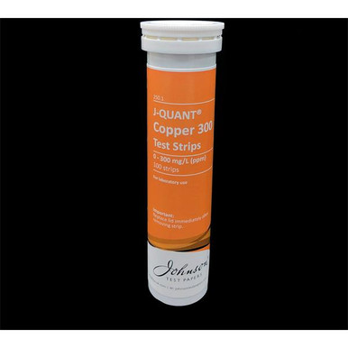 Copper Test Strips J-QUANT® 0-300mg/l Pk 100 - Trafalgar Scientific