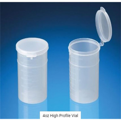 Clear Containers 120ml PP (4oz) HP Vials Solid Top, Pk 200