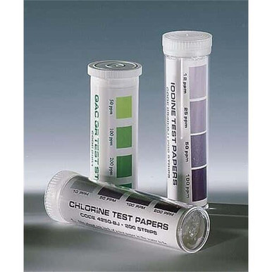 Chlorine Test Strips High Range 800 ppm Pk 50 - Trafalgar Scientific