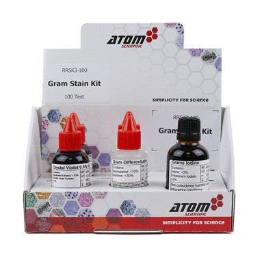 Gram Stain Kit Gram Fuchsin Counterstain 100 Tests - Trafalgar Scientific