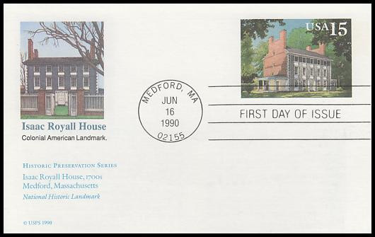 UX148 / 15c Isaac Royall House : Historic Preservation Series 1990 ...