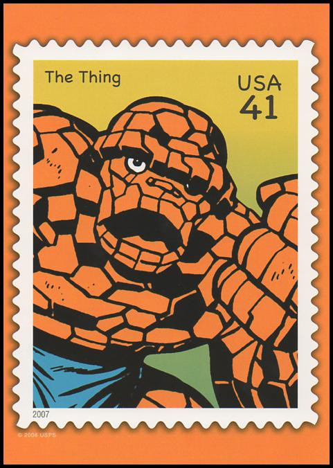 The Thing Marvel Comics Super Heroes Stamp Collectible Jumbo Postcard ...