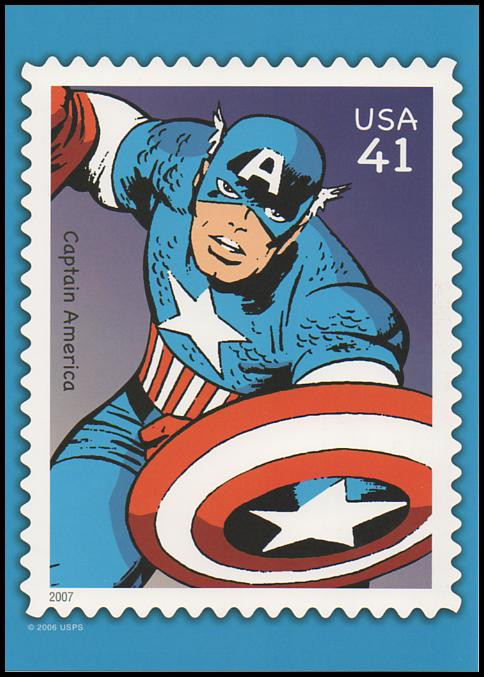 Captain America Marvel Comics Super Heroes Stamp Collectible Jumbo ...