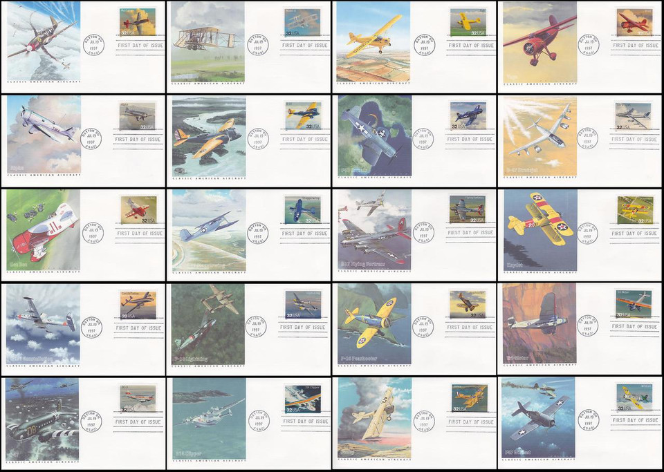3142a - t / 32c Classic American Aircraft Set of 20 Fleetwood 1997 ...
