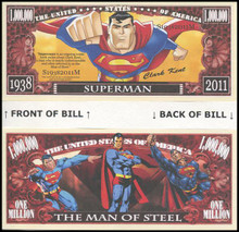 Superman DC Comics Novelty Commemorative Dollar Bill - First Day Covers ...