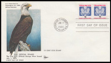 O138a / 15c Official Mail Eagle Coil Pair Gill Craft 1988 First Day ...