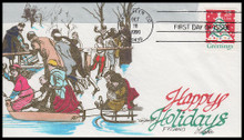 2515 / 25c Christmas Tree 1989 Hand-Painted Geerlings First Day Cover ...
