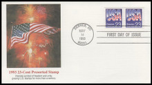 2608 / 23c Reflected US Flag Presorted Stamp Coil Pair 1993 Fleetwood ...
