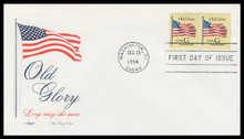 2879 / 20c Old Glory “G” Rate Change Postcard Stamp Pair Artmaster 1994 ...