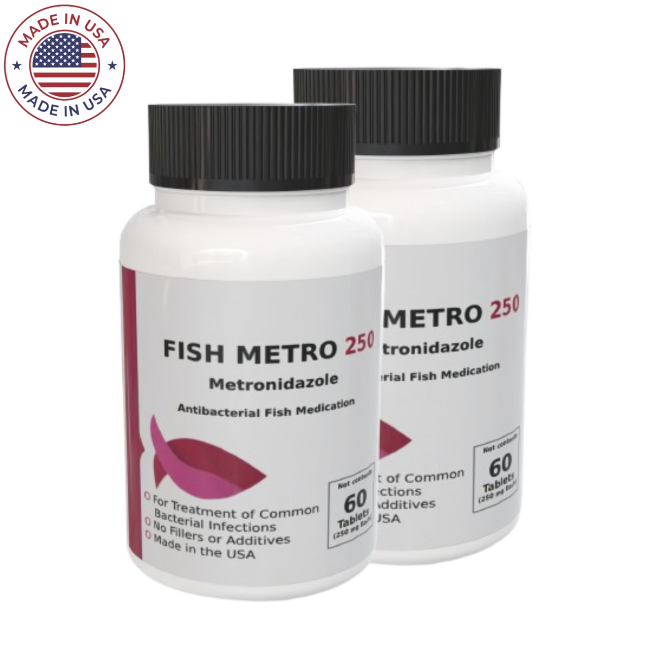 Aqua Zole Metronidazole 250mg 100 Capsules - 2 Pack | FishTankAntibiotics