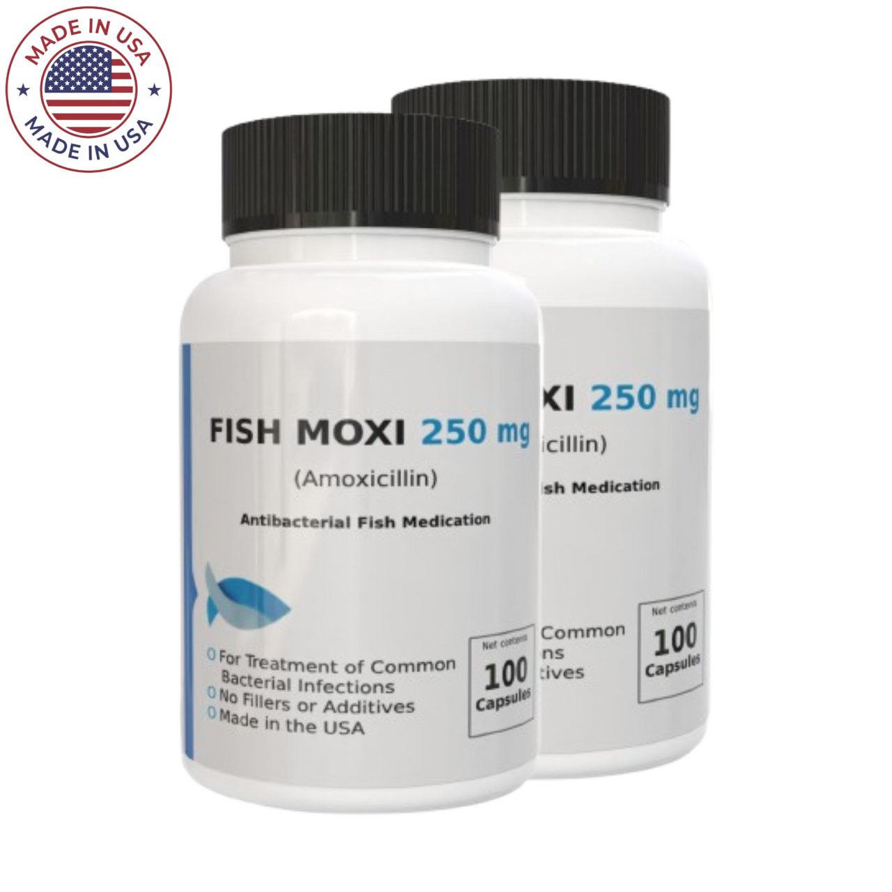 Aqua Amoxicillin 250mg 100 Capsules - 2 Pack | FishTankAntibiotics