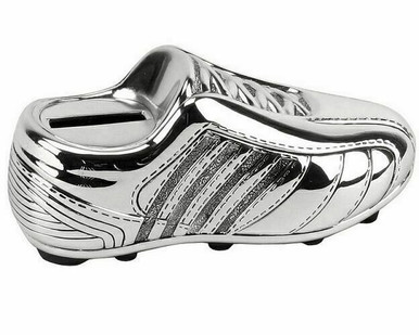 Silver Plated Football Boot Money Box - Francis James Jewellers
