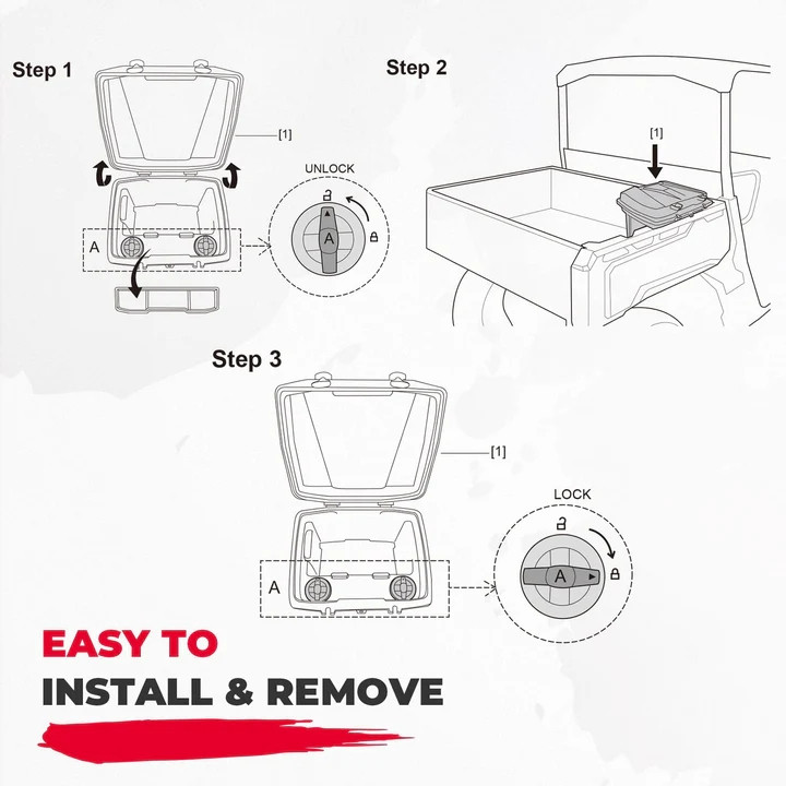 Convenient Can-Am Defender Cargo Box: Kemimoto's Removable Storage Solution